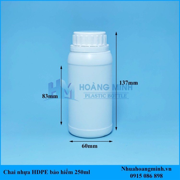 Chai nhựa hdpe 250ml đựng hóa chất các loại - Nhựa Hoàng Minh