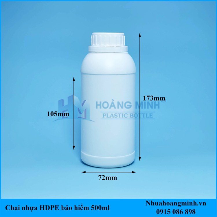Chai Nhựa HDPE 500ml đựng phân bón, chế phẩm sinh học - Nhựa Hoàng Minh